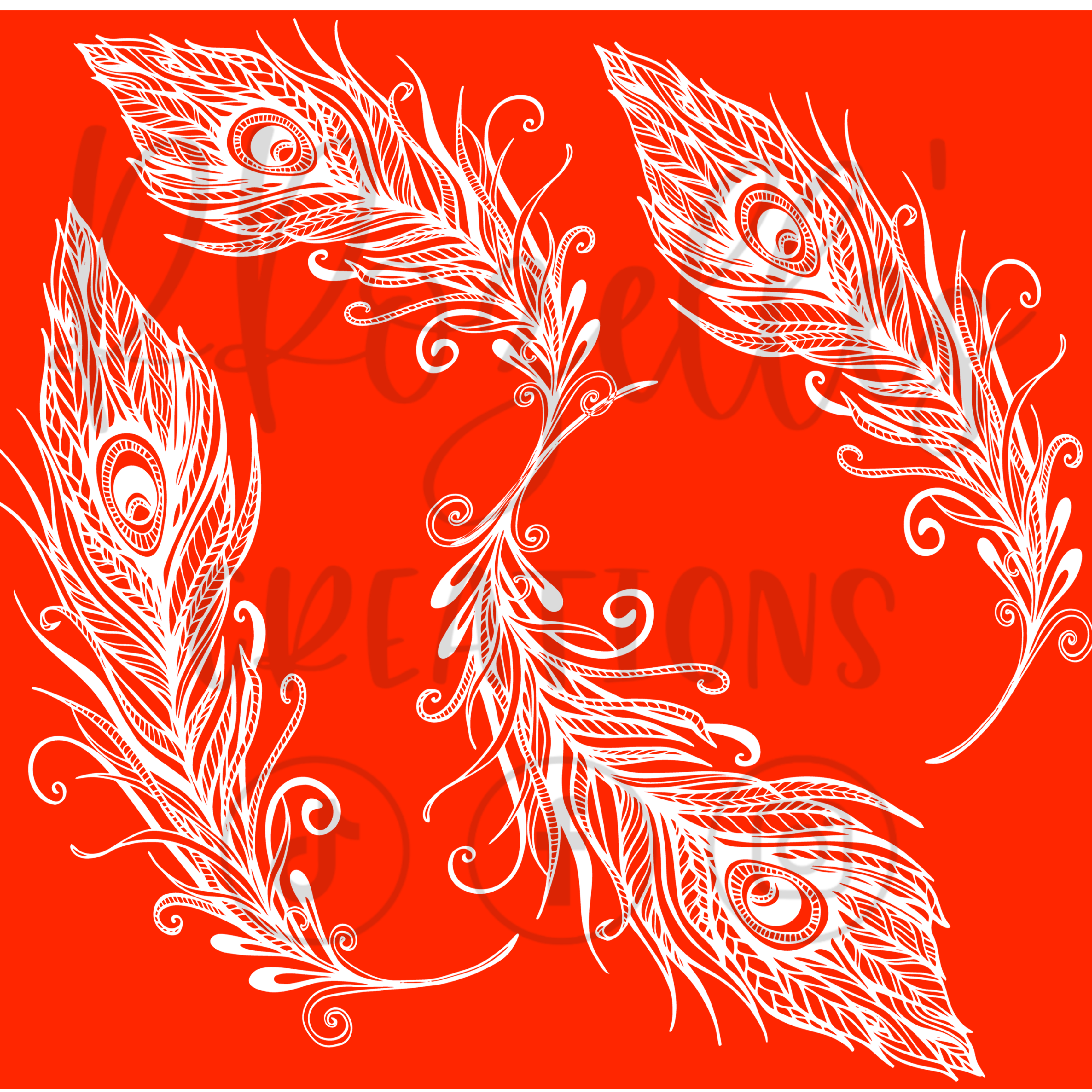 Peacock Feathers/Detailed- SVG Template – RRozelle's Creations
